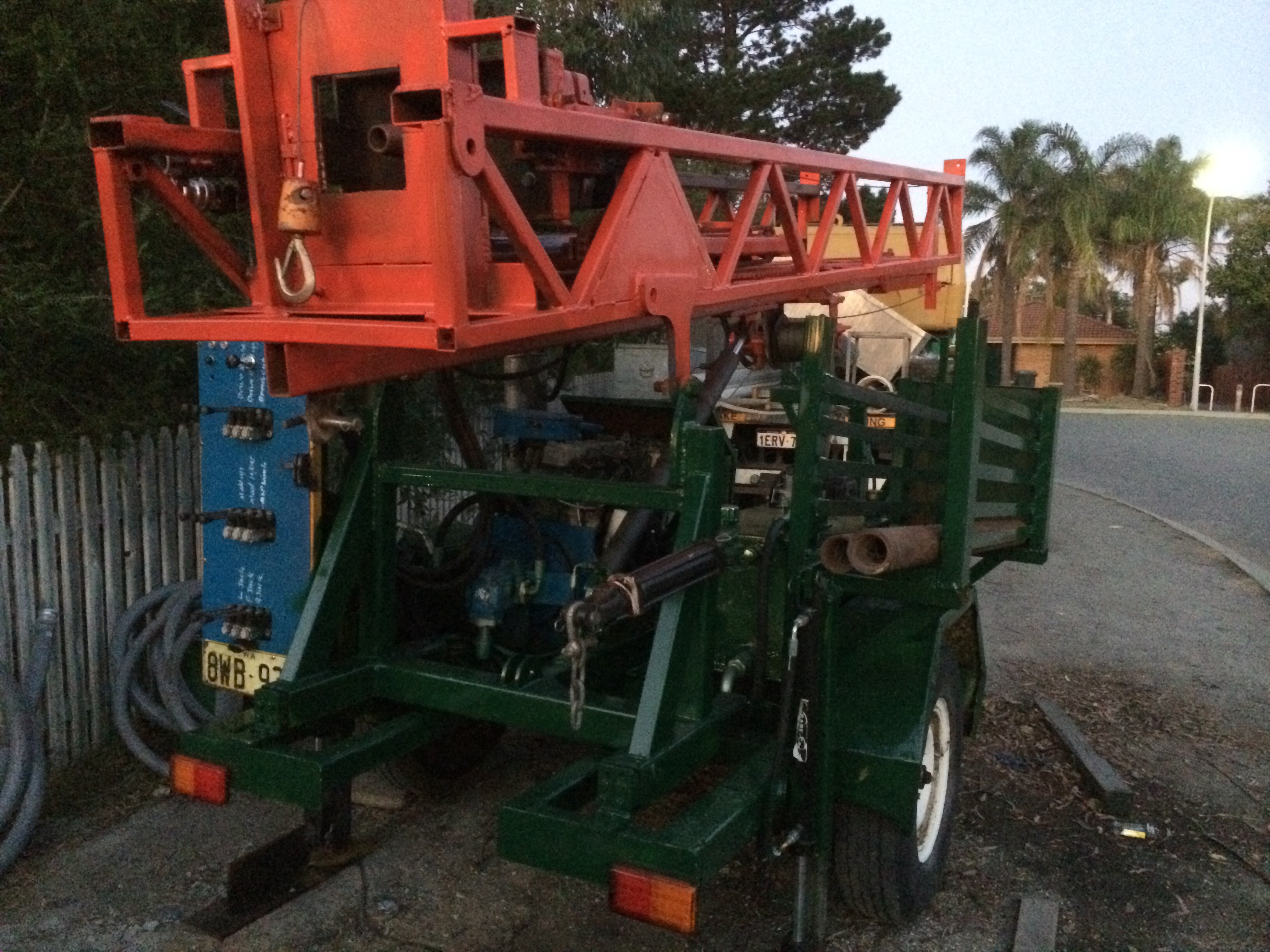 Trailer mounted drilling rig for limited access | Perth Water Bore ...